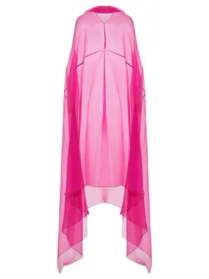 Dries Van Noten V-neck Draped Maxi Dress - Fuchsia