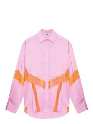 MSGM Lace Paneled Shirt - Pink