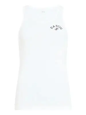 PATOU Logo Print Sleeveless Tank Top - White