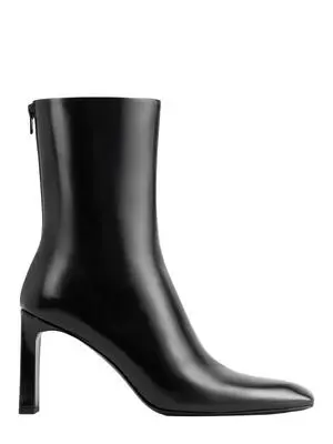 TOTEME Square-toe Side Zip Ankle Boots - Black