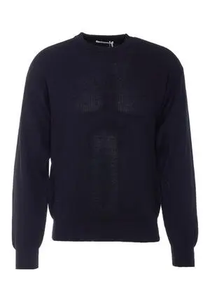 Auralee Long Sleeve Ribbed Knit Top - Black