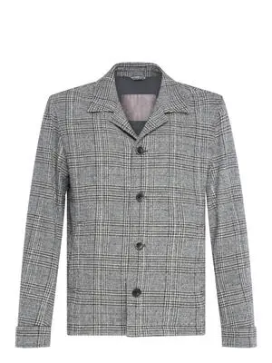Herno Plaid Button Blazer - Gray