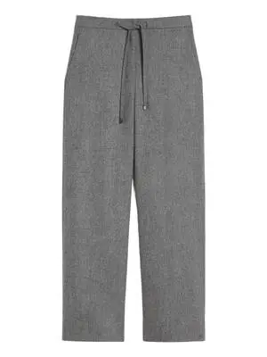 Max Mara Floria Drawstring Wide-leg Trousers - Medium Gray