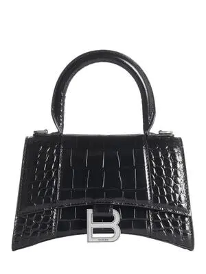 Balenciaga Balenciaga Hourglass XS Logo Plaque Tote Bag Black