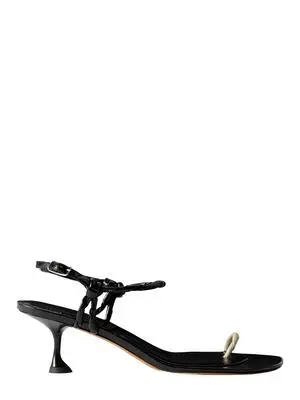 Proenza Schouler Twisted Glossy Leather High-heeled Sandals - Black