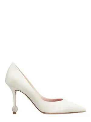 ROGER VIVIER Embellished Pointed Toe Pumps - Off White