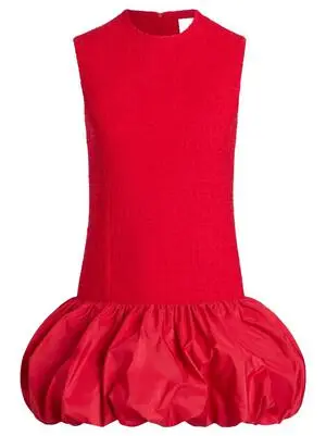 PATOU Tweed Bubble-hem Dress - Red