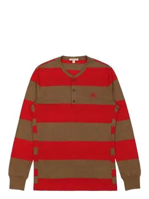 Burberry Striped Long Sleeve Pullover - Red