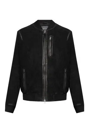 ALLSAINTS Suede Bomber Jacket - Black