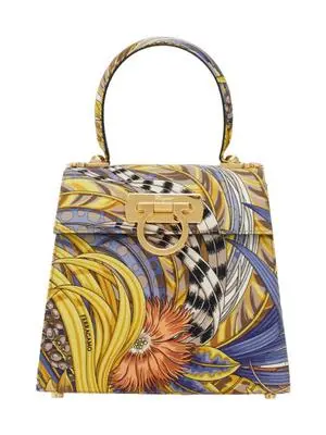 SALVATORE FERRAGAMO Salvatore Ferragamo "Rooster" Print Iconic Top Handle Bag