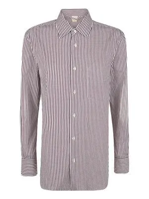 Aspesi Striped Long Sleeve Button-up Shirt - White