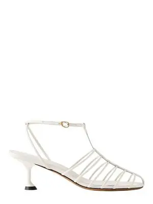 Proenza Schouler Proenza Schouler White Leather Cage High-Heeled Sandals White