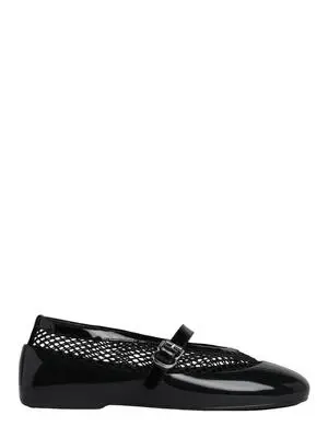 Alaïa Patent And Mesh Ballet Flats - Black