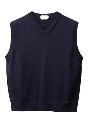 Versace V-neck Knitted Vest - Blue