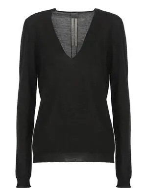 RICK OWENS Rick Owens V-Neck Long-Sleeve Knit Sweater