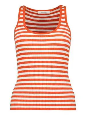 Max Mara Striped Ribbed Tank Top - Orange