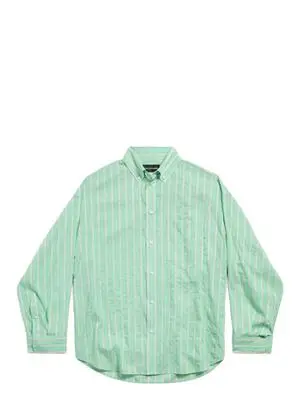BALENCIAGA Balenciaga Striped Cocoon Fit Long-Sleeved Shirt