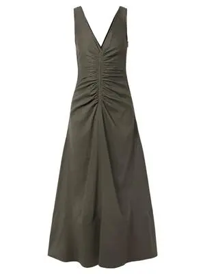 Proenza Schouler Remi Pleated V-neck Dress - Green
