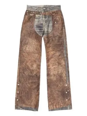 Acne Studios Printed Wide Leg Jeans - Brown