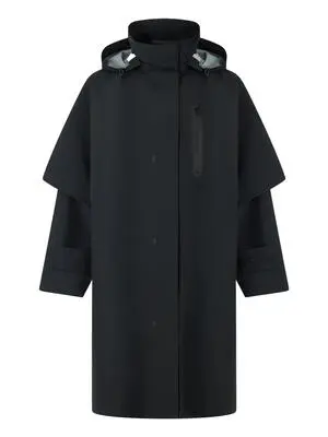 SAVE THE DUCK Hooded Long Coat - Black