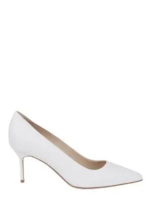 Manolo Blahnik Pointed Toe Stiletto Pumps - White