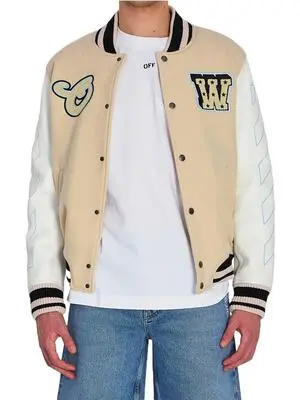 Off-White Off-White Logo-Patch Bomber Jacket Multicolor
