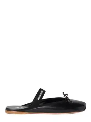 Miu Miu Bow Detail Slip-on Sandals - Black