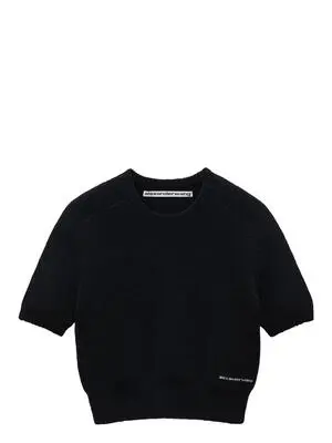 ALEXANDER WANG Alexander Wang Short Sleeve Cropped Ribbed Top