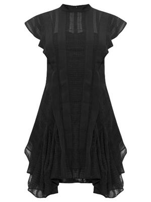 ALLSAINTS Fleur Asymmetrical Hem Dress - Black