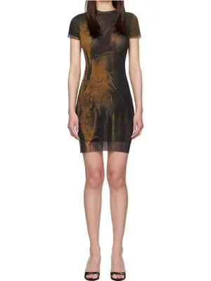 JEAN PAUL GAULTIER The Acid Water" Printed Mesh Mini Dress - Multicolor