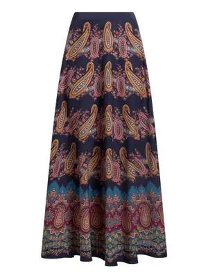 Etro Paisley-printed Pleated Maxi Skirt - Multicolor