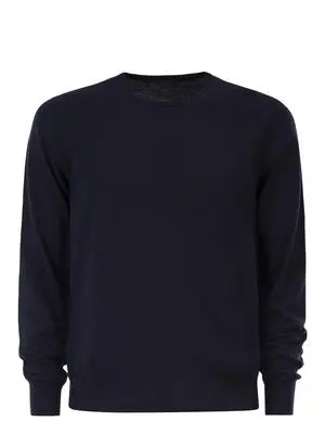 Kiton Crew Neck Fine Knit Sweater - Blu