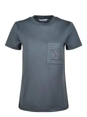 Max Mara Max Mara Papaia Logo Patch Crewneck T-Shirt Gray