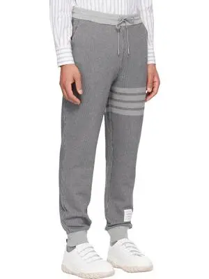 Thom Browne Drawstring Knitted Track Pants - Medium Gray