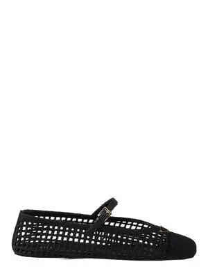 PRADA Prada Knit Crochet Ballerina Flats With Enameled Triangle Logo
