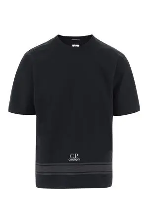 C.P. COMPANY Logo Embroidered Crewneck T-shirt - Black