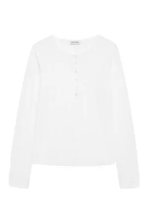 ANINE BING Pia Long-sleeve Ribbed T-shirt - White