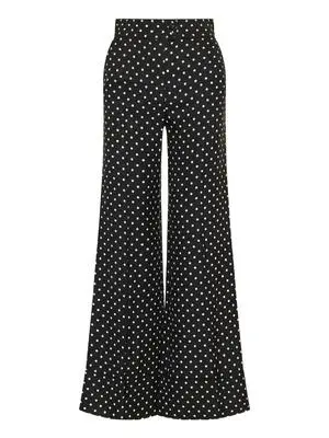 Valentino Garavani Polka Dot Wide Leg Pants - Black