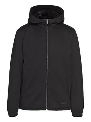 Prada Cashmere Blouson Jacket With Hood - Black