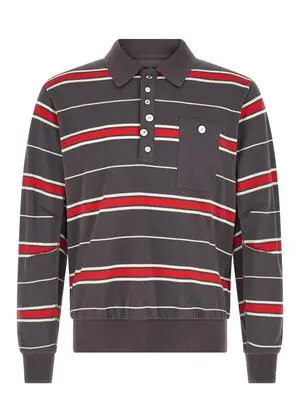 Undercover Striped Long-sleeve Polo Shirt - Black