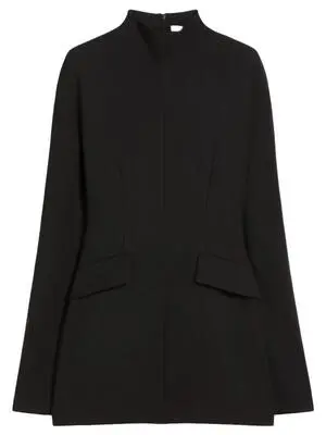 Sportmax Long Sleeve High Neck Mini Dress - Black