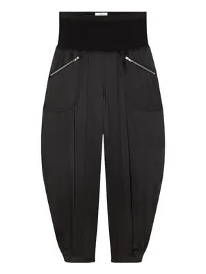 Co Ribbed Jogger In Silk Charmeuse - Black