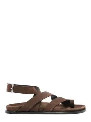 ALOHAS Strappy Ankle-strap Flat Sandals - Brown