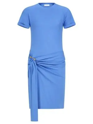 FERRAGAMO Draped Jersey Dress - Bleuet