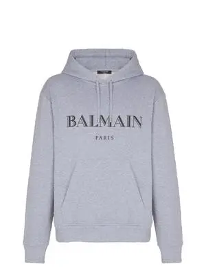 Balmain Printed Hoodie - Gray