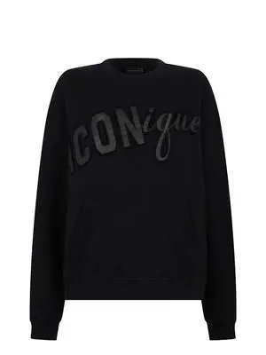 Dsquared2 Iconique Relaxed Fit Crewneck Sweatshirt - Black