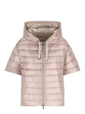 Herno Zip-up Drawstring Quilted Reversible Jacket - Nude