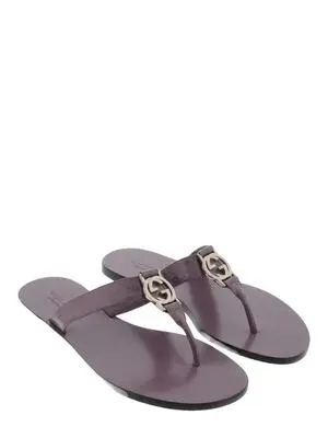 Gucci Gucci Logo Toe Sandals Red