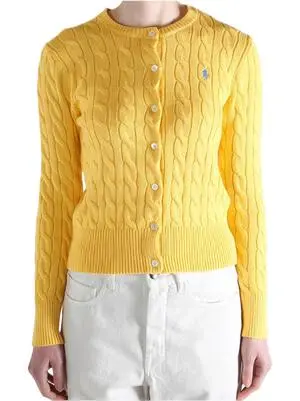 Polo Ralph Lauren Polo Ralph Lauren Cable Knit Cropped Cardigan Beach Yellow