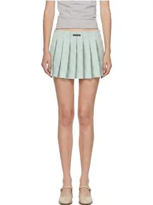 MARISSA CHIARA Logo Pleated Skirt - Green